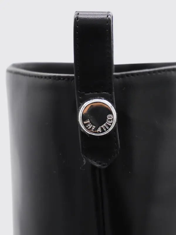 Attico Lea Smooth Leather Knee-high Boots With Curved Heel - Black