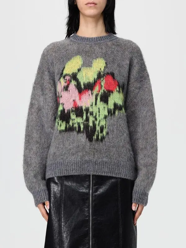 MSGM Floral Motif Crew Neck Jumper