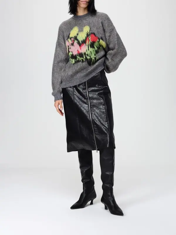 MSGM Floral Motif Crew Neck Jumper
