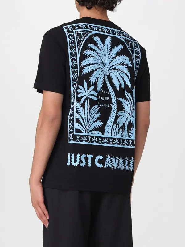 Just Cavalli Cotton T-shirt With Logo - Black