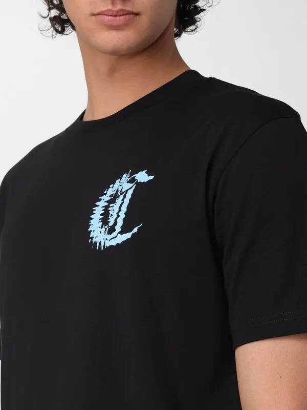 Just Cavalli Cotton T-shirt With Logo - Black