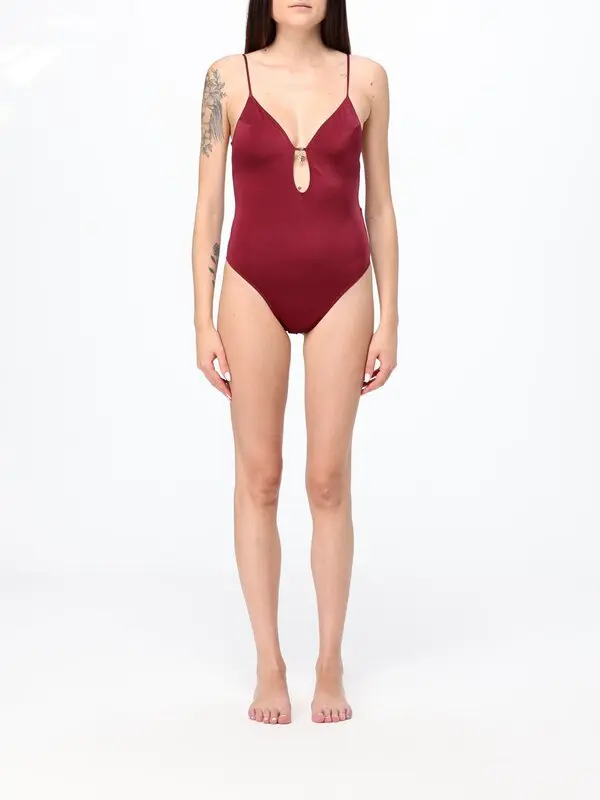 MC2 SAINT BARTH One-piece Swimsuit With Metallic Logo Detail - Black