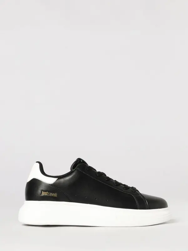 Just Cavalli Leather Sneakers - Black
