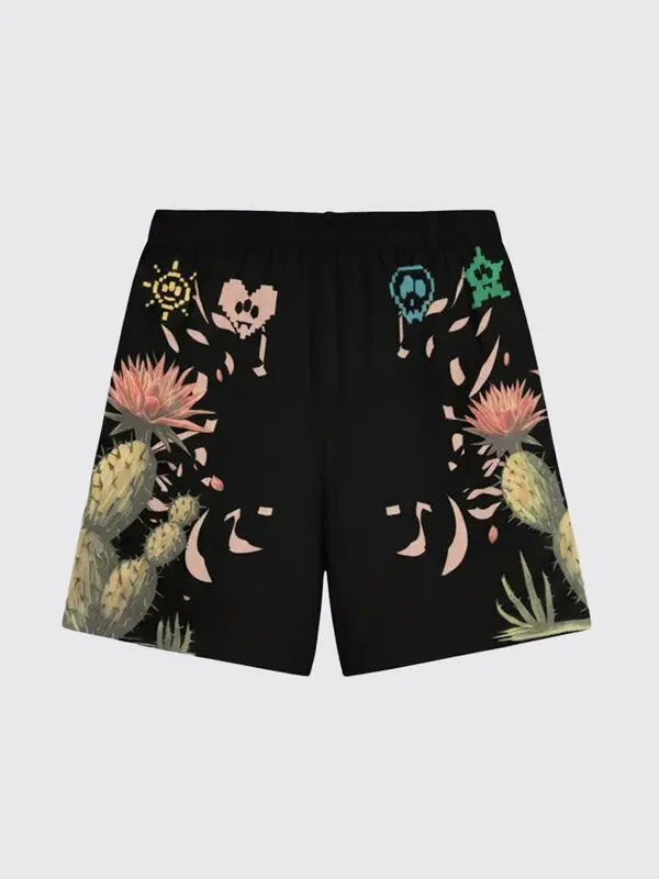 BARROW Printed Cotton Shorts - Black