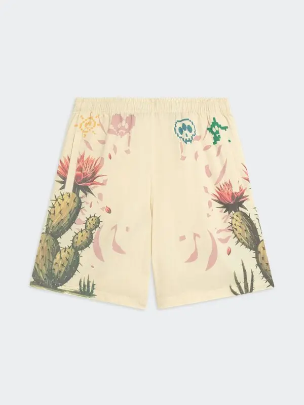 BARROW Printed Cotton Sports Shorts