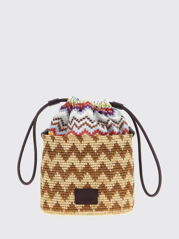 Missoni Zigzag Raffia And Cotton Bucket Bag - Multicolor