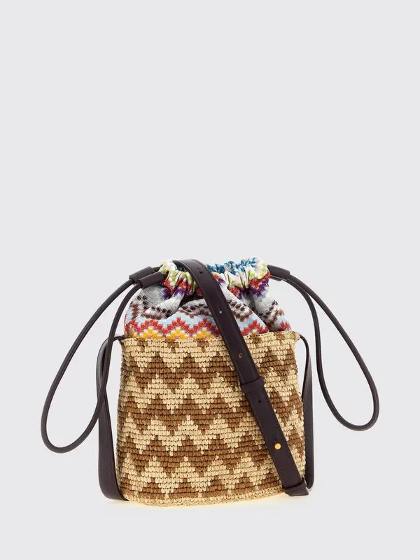 Missoni Zigzag Raffia And Cotton Bucket Bag