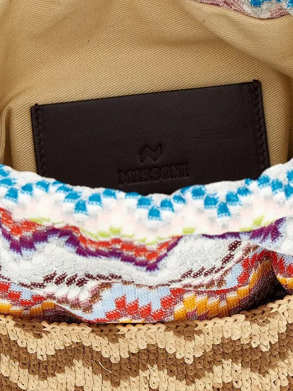 Missoni Zigzag Raffia And Cotton Bucket Bag