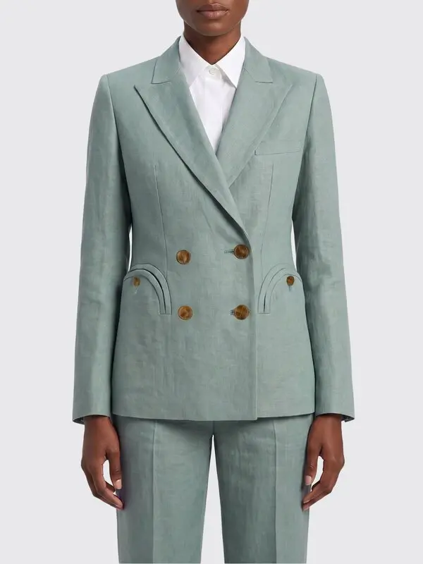 BLAZÉ MILANO Linen And Silk Double-breasted Blazer