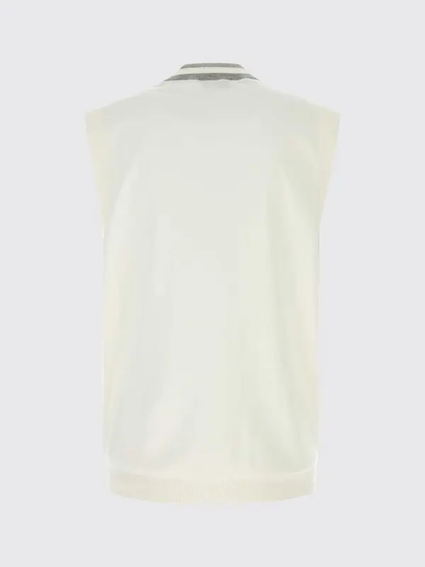 Brunello Cucinelli Cotton Knit Vest With Crest
