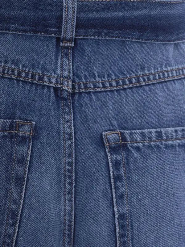 ICON DENIM LOS ANGELES Short-sleeve Belted Denim Jumpsuit