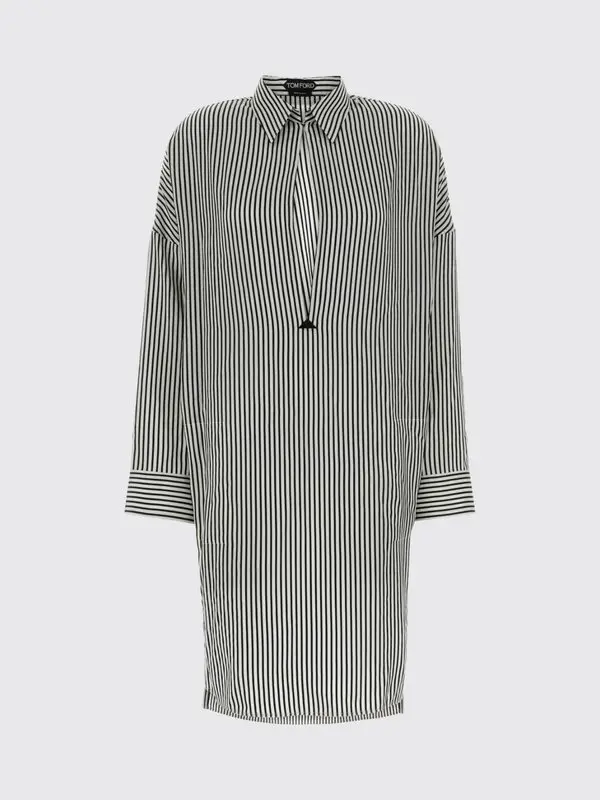 TOM FORD Striped Silk Shirt Dress