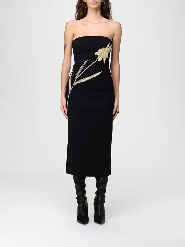 Staud Embellished Strapless Midi Dress