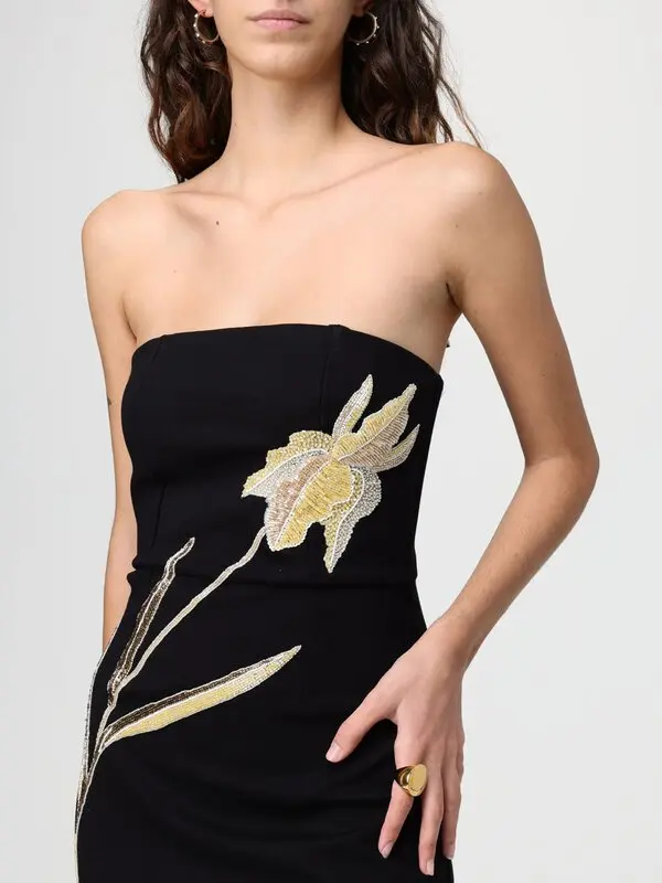 Staud Embellished Strapless Midi Dress
