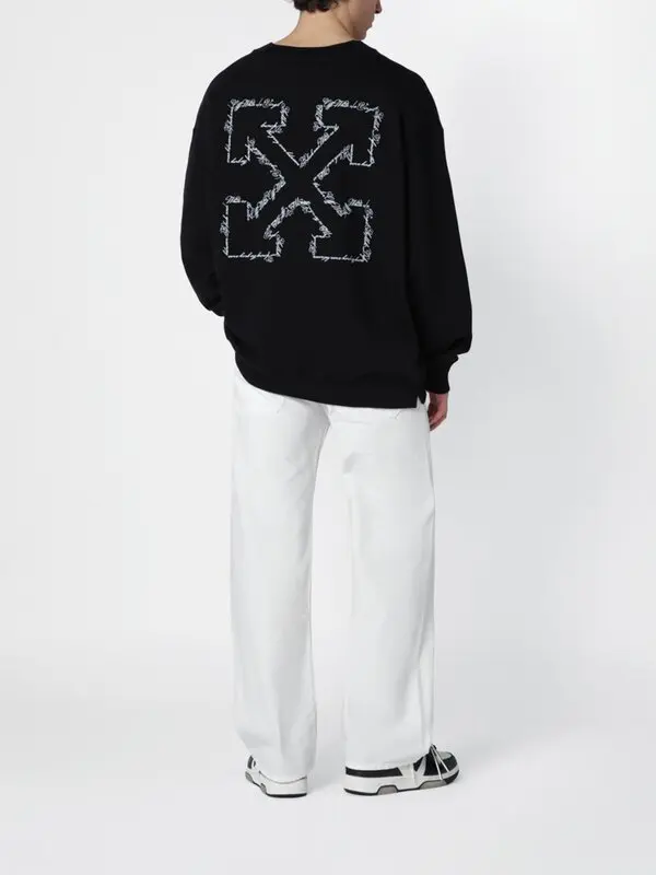 Off-White Crew Neck Sweatshirt With Arrow Logo Detail