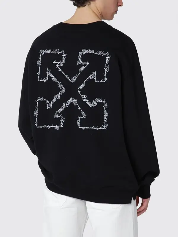 Off-White Crew Neck Sweatshirt With Arrow Logo Detail