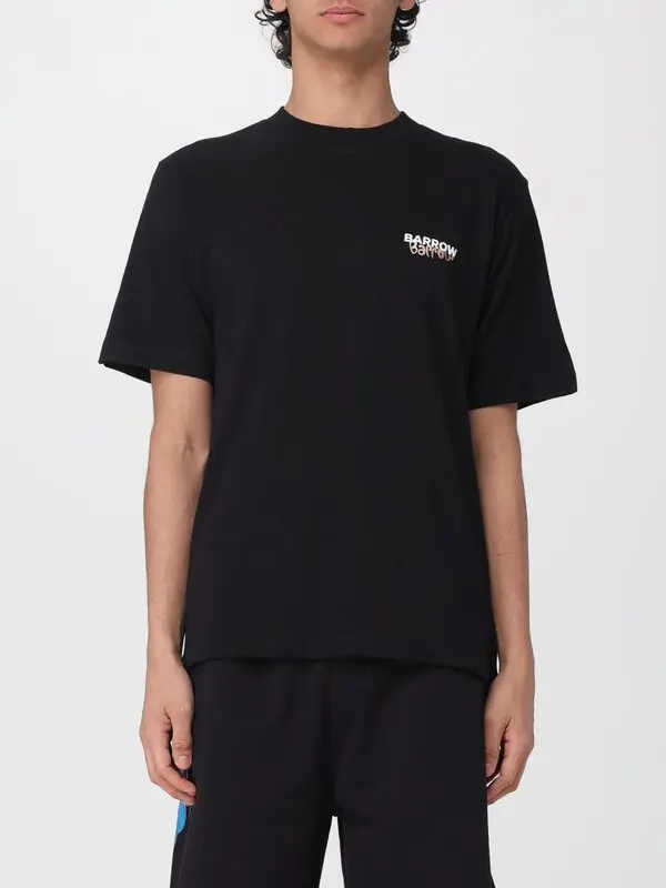 BARROW Cotton T-shirt With Teddy Print - Black