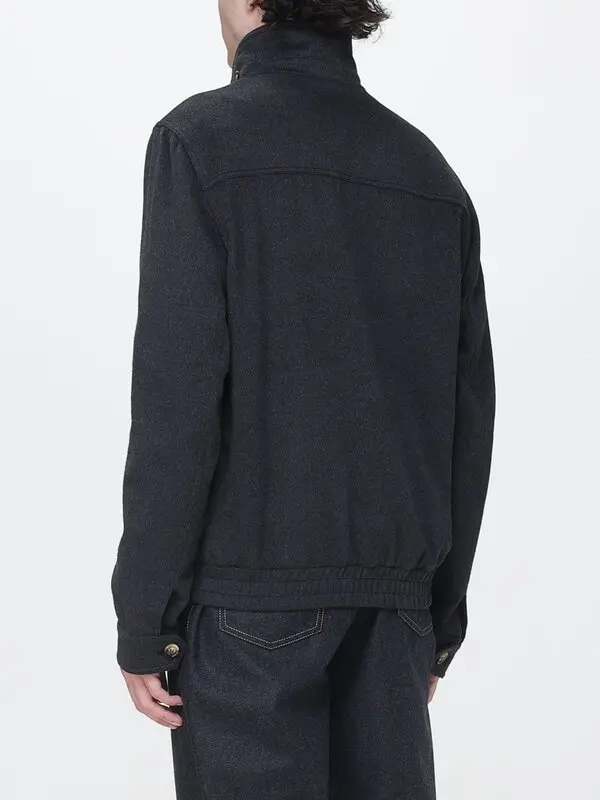 Brunello Cucinelli Wool Bomber Jacket With High Neck And Zip Closure
