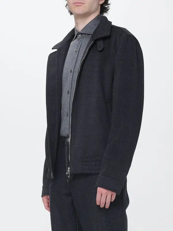 Brunello Cucinelli Wool Bomber Jacket With High Neck And Zip Closure