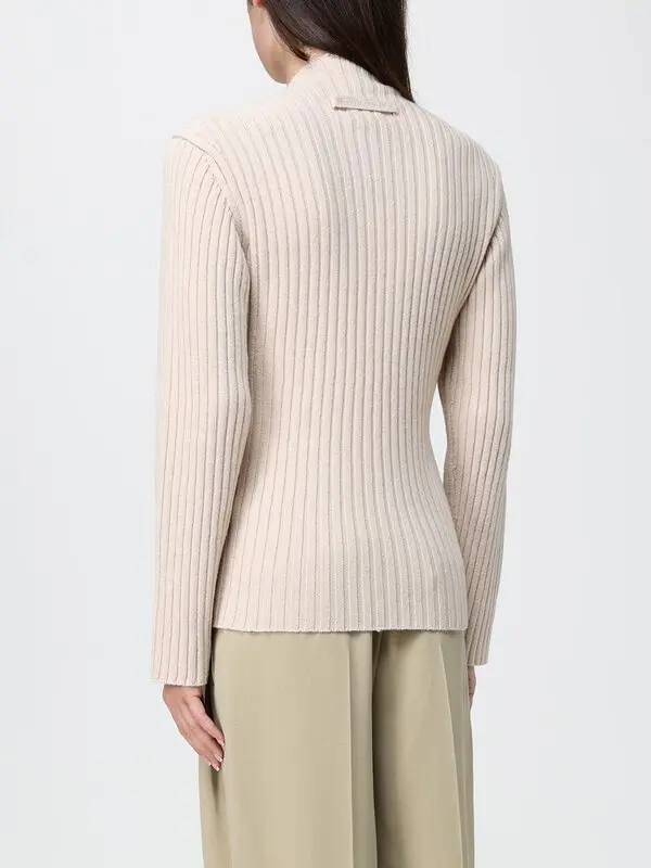 Victoria Beckham Ribbed Cashmere-blend Sweater With Front Slit - Cream