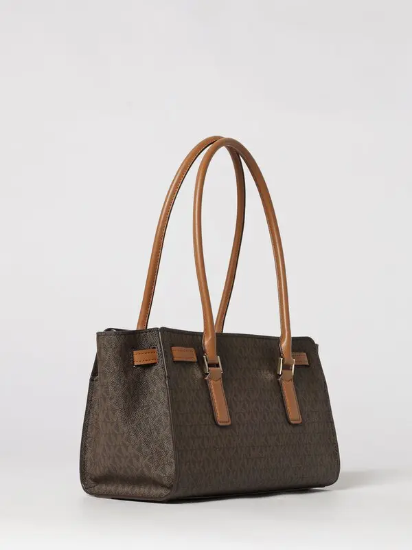 Michael Kors Hamilton Moderne Bag In Coated Cotton With Mk Monogram