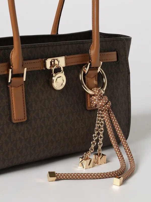 Michael Kors Hamilton Moderne Bag In Coated Cotton With Mk Monogram