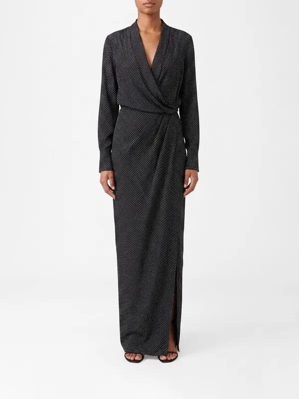 SA SU PHI Polka Dot Silk Wrap Dress