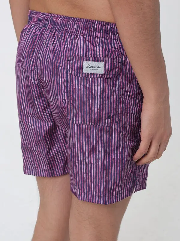 DRUMOHR Printed Polyester Swim Shorts - Black 1