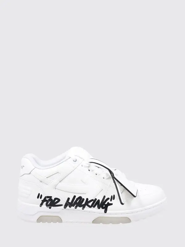 Off-White For Walking" Leather Sneakers - White