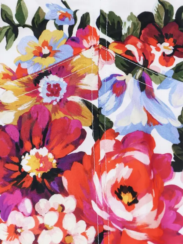 Dolce & Gabbana Floral Print Cotton Bustier Top