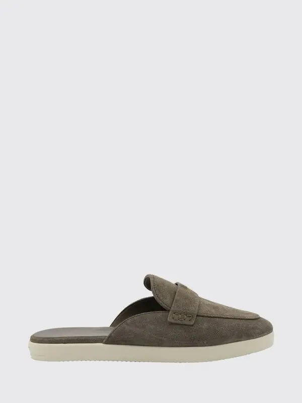 Tory Burch Suede Low Heel Mules With Double T Logo By