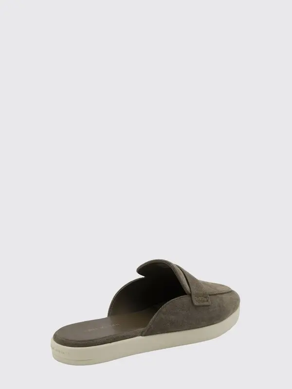 Tory Burch Suede Low Heel Mules With Double T Logo By