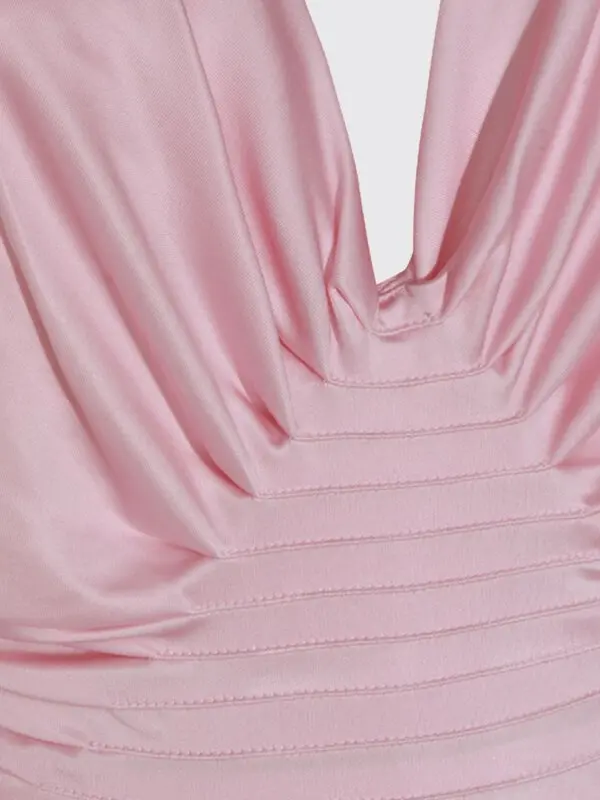 Versace Long Draped Off-the-shoulder Evening Gown - Pink