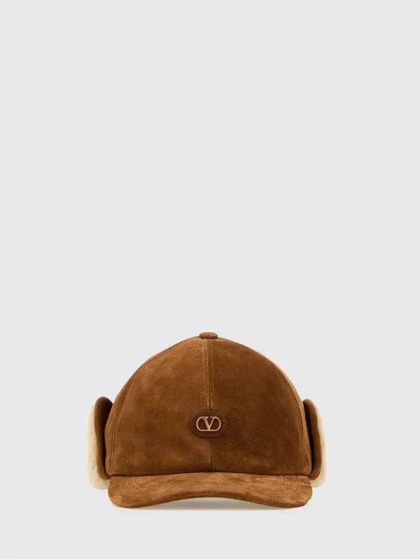 Valentino Garavani Vlogo Suede Hat With Earflaps - Brown