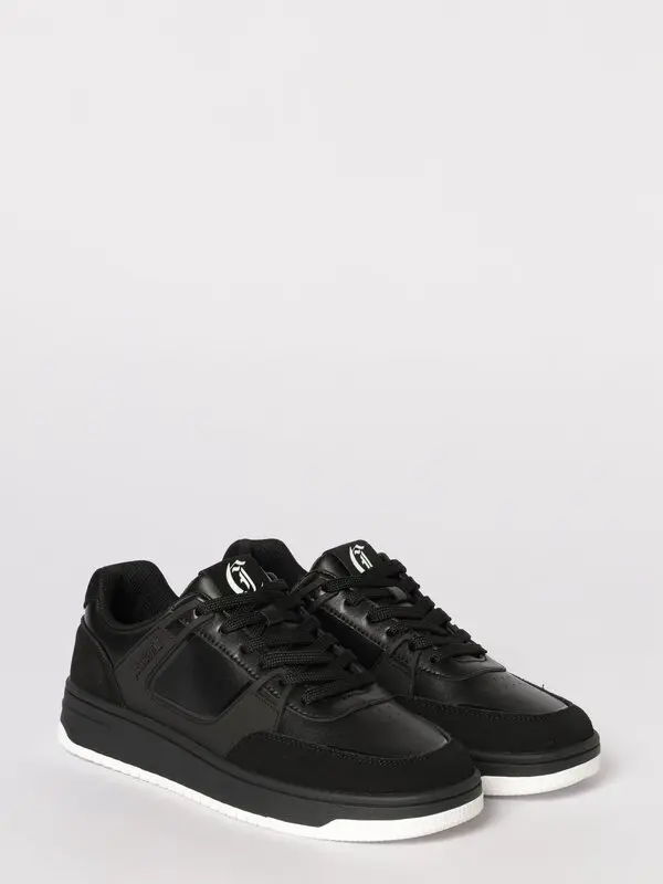 Just Cavalli Leather Sneakers - Black