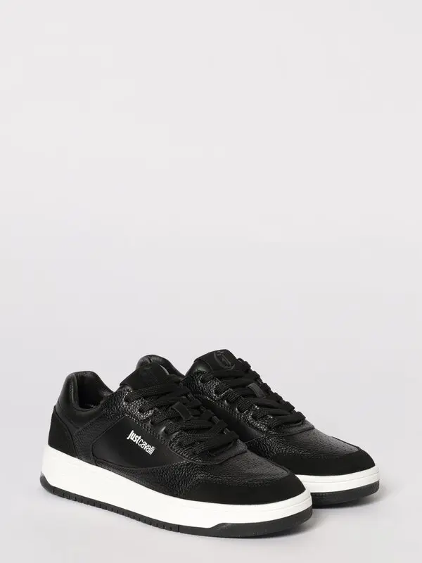 Just Cavalli Leather Sneakers - Black