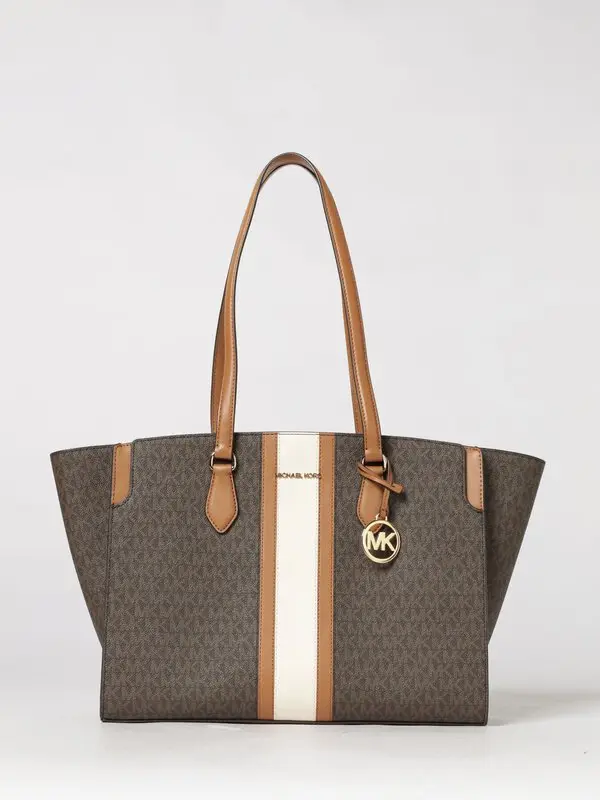 Michael Kors Grained Coated Cotton Mk Monogram Tote