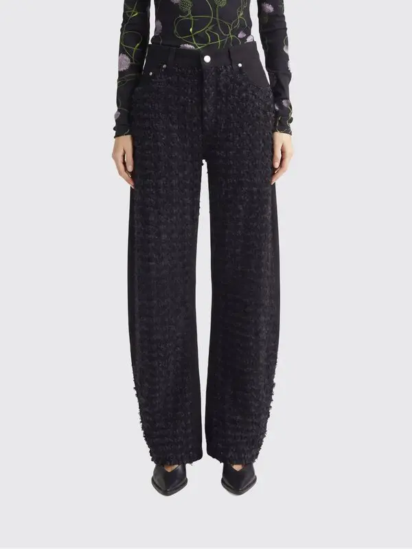Stella McCartney Denim Jeans With Bouclé Inserts - Black