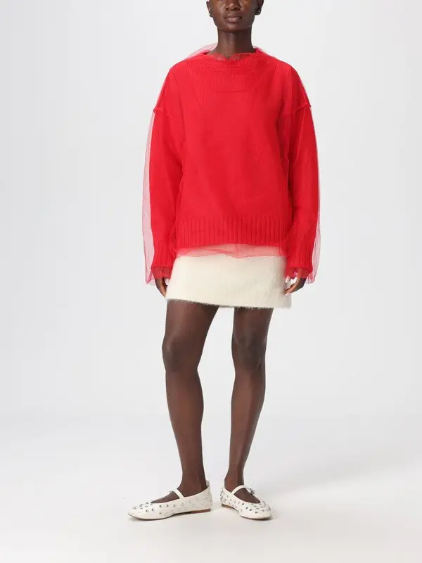 MSGM Tulle Overlay Knit Jumper