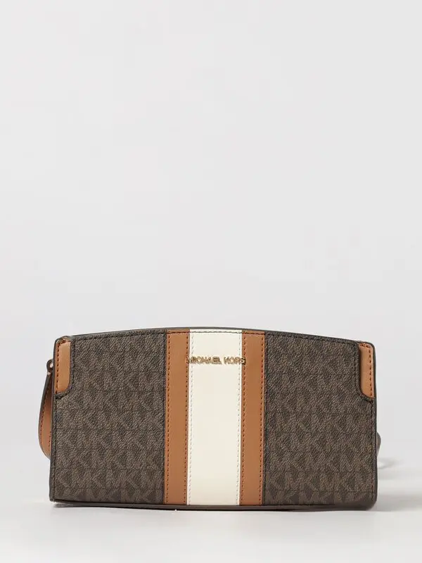 Michael Kors Becca Bag In Coated Cotton With Printed Mk Monogram - Brown