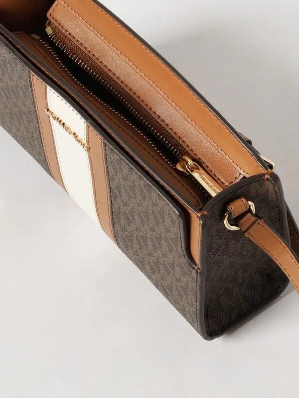 Michael Kors Becca Bag In Coated Cotton With Printed Mk Monogram - Brown