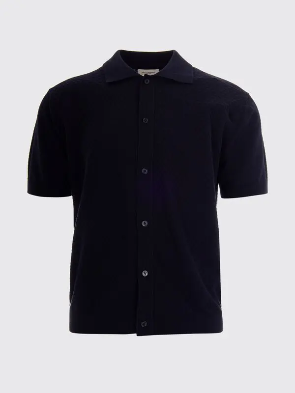 PAOLO PECORA Knitted Polo Shirt - Blue