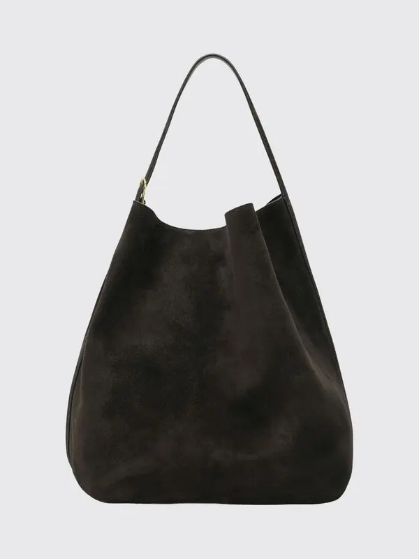 TOTEME Medium Suede Tote Bag With Adjustable Handle And Hook Closure - Brown