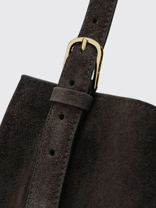 TOTEME Medium Suede Tote Bag With Adjustable Handle And Hook Closure - Brown