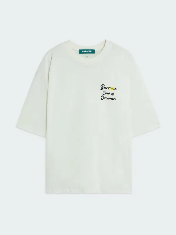 BARROW Printed Cotton T-shirt - White