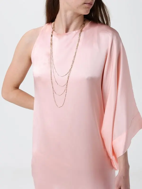 SIMONA CORSELLINI Asymmetric Satin Dress