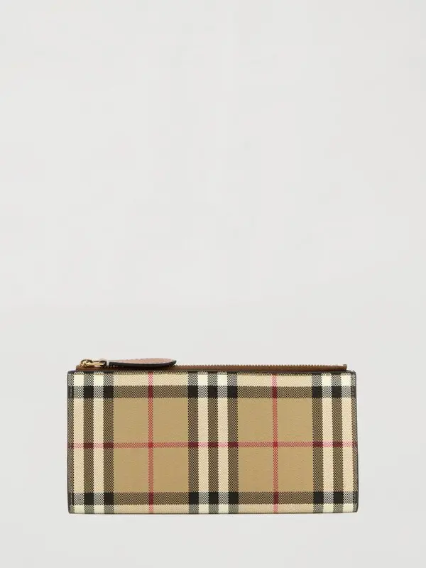 Burberry Coated Cotton Wallet With Vintage Check Print