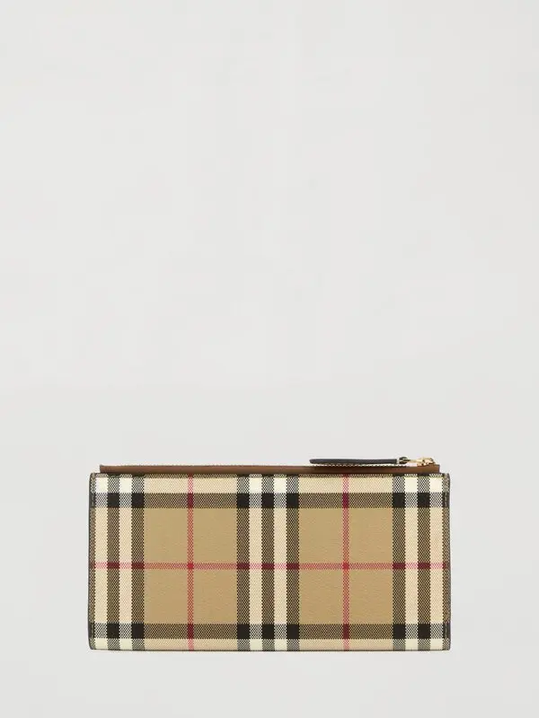 Burberry Coated Cotton Wallet With Vintage Check Print