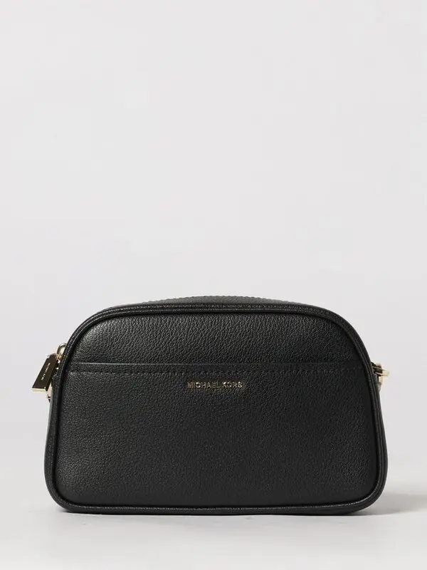 Michael Kors Jet Set Bag In Grained Leather - Black