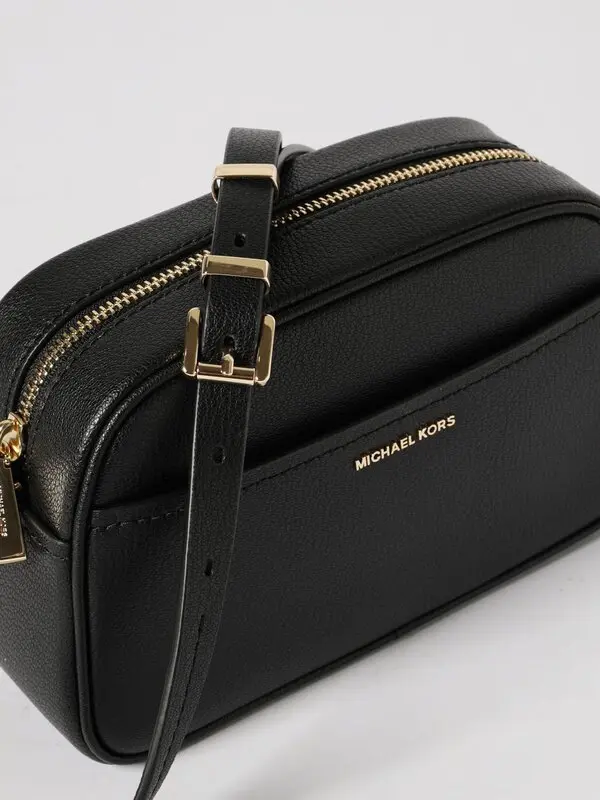Michael Kors Jet Set Bag In Grained Leather - Black